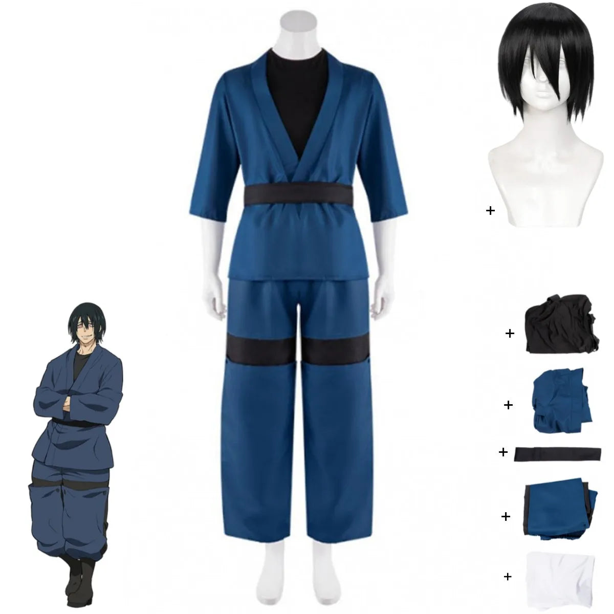 Anime Fire Force Shinmon Benimaru Cosplay Costume Blue Japanese Practi ...